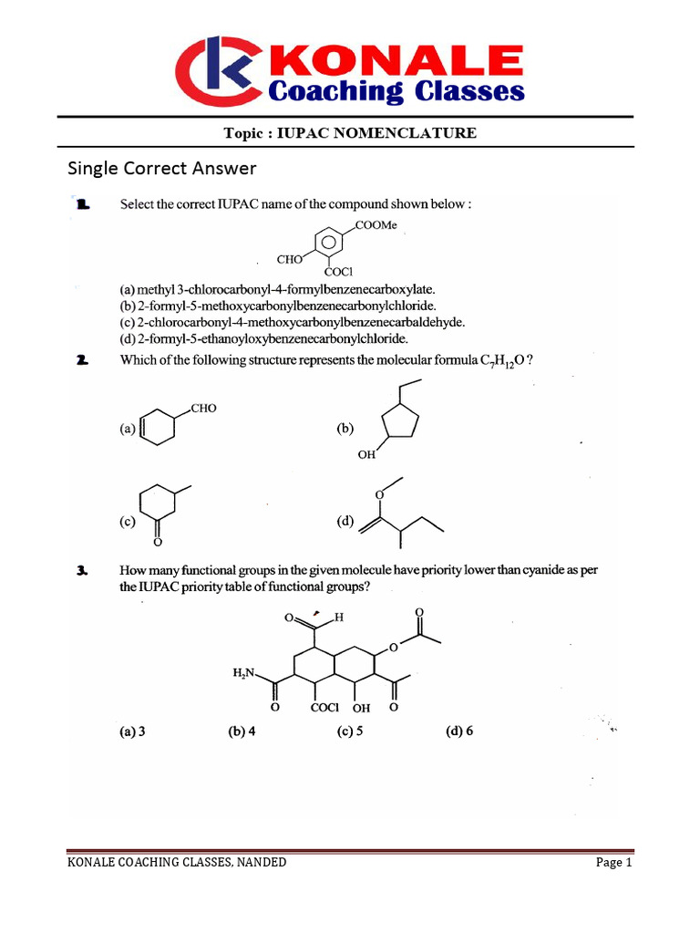 Iupac Nomenclature | PDF