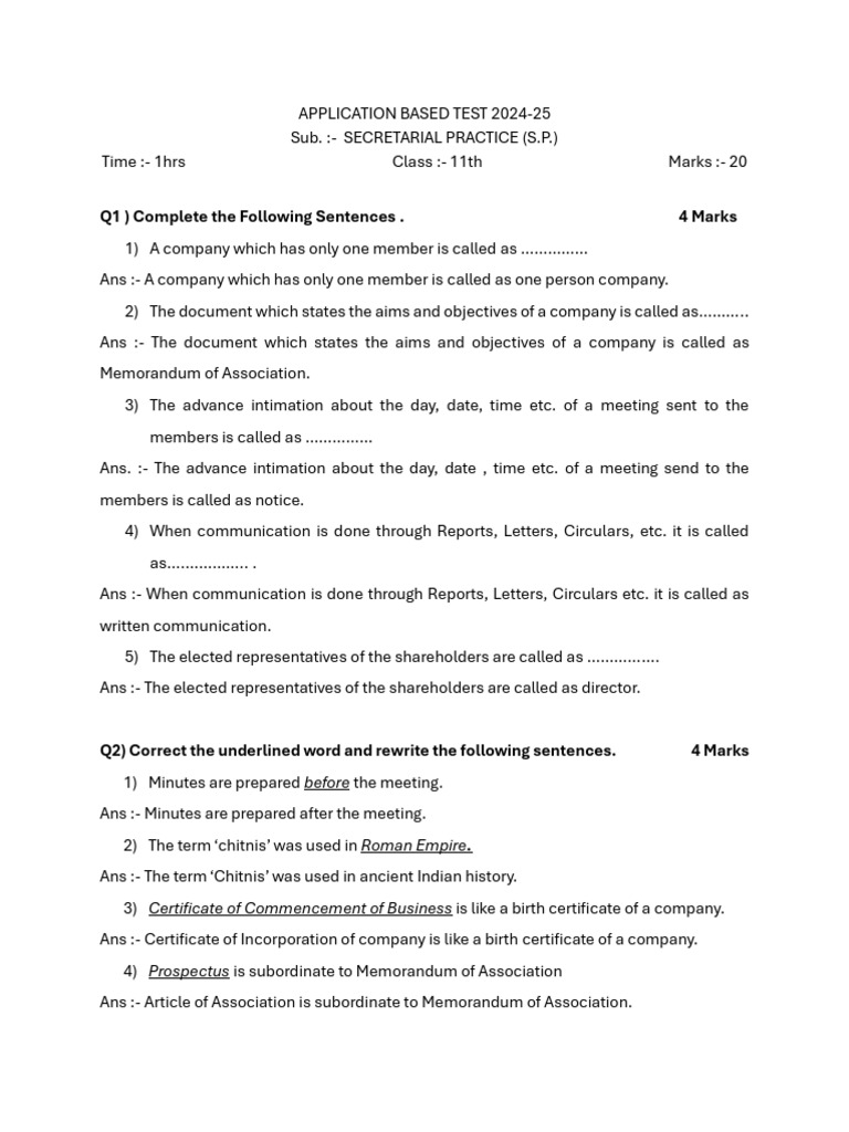 11th S.P. ABT Eng Med 24-25 | PDF | Corporate Law | Corporations