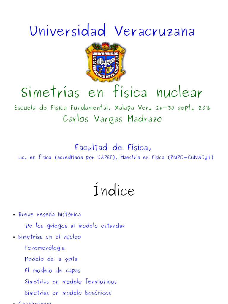 Simetrías en Física Nuclear.(Vargas.U.Veracruzana) | PDF | Modelo ...