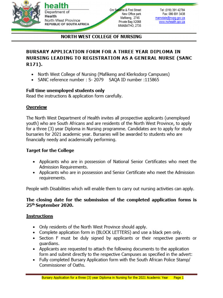 Student Bursary Application Form 2020 | PDF | Notary Public | Diploma