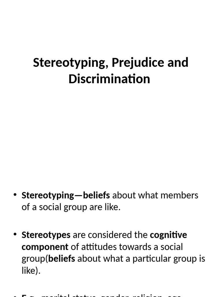 Ch 9 Stereotypes, Prejudice, Discrimination(FINAL TERM) | PDF ...