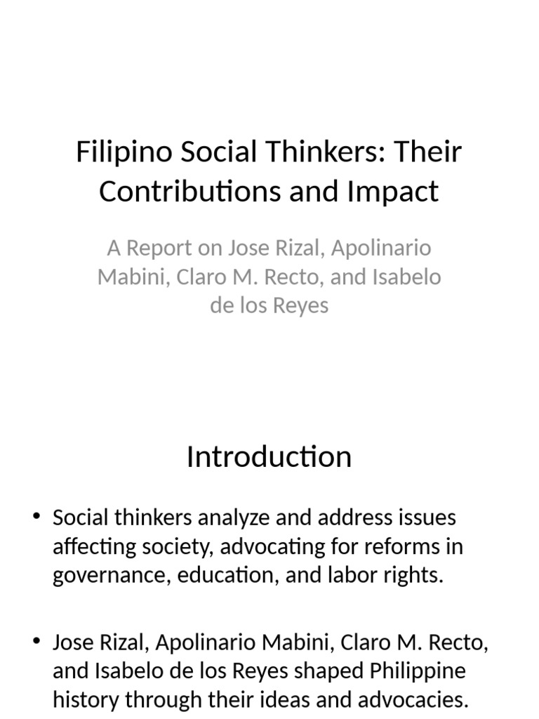 Filipino Social Thinkers' Impact | PDF