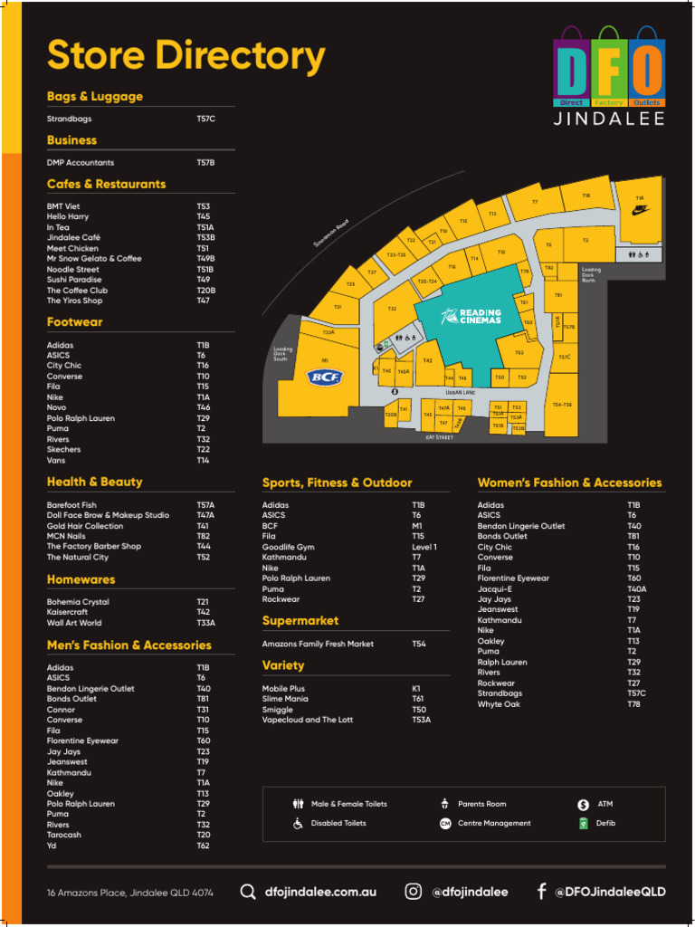 Jindalee DFO Store Directory | PDF | Brand | Footwear