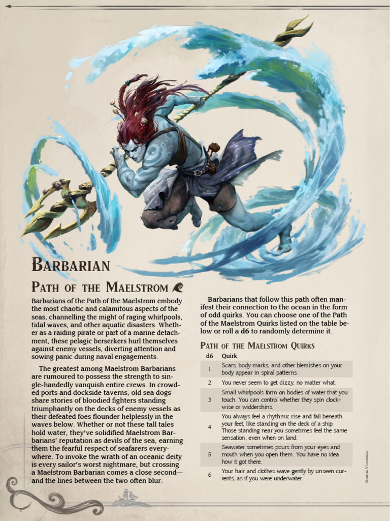 Maelstrom Barbarian Class Guide | PDF | Sea | Oceanography