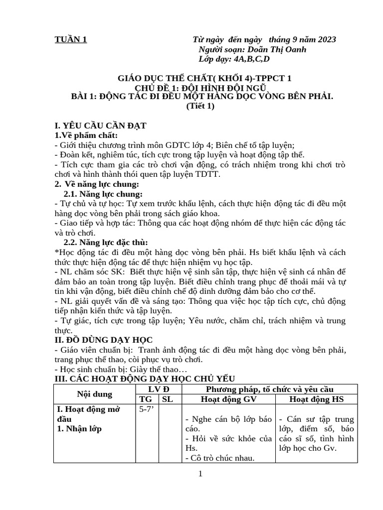 GDTC K4- 2023-2024 (cánh diều) | PDF