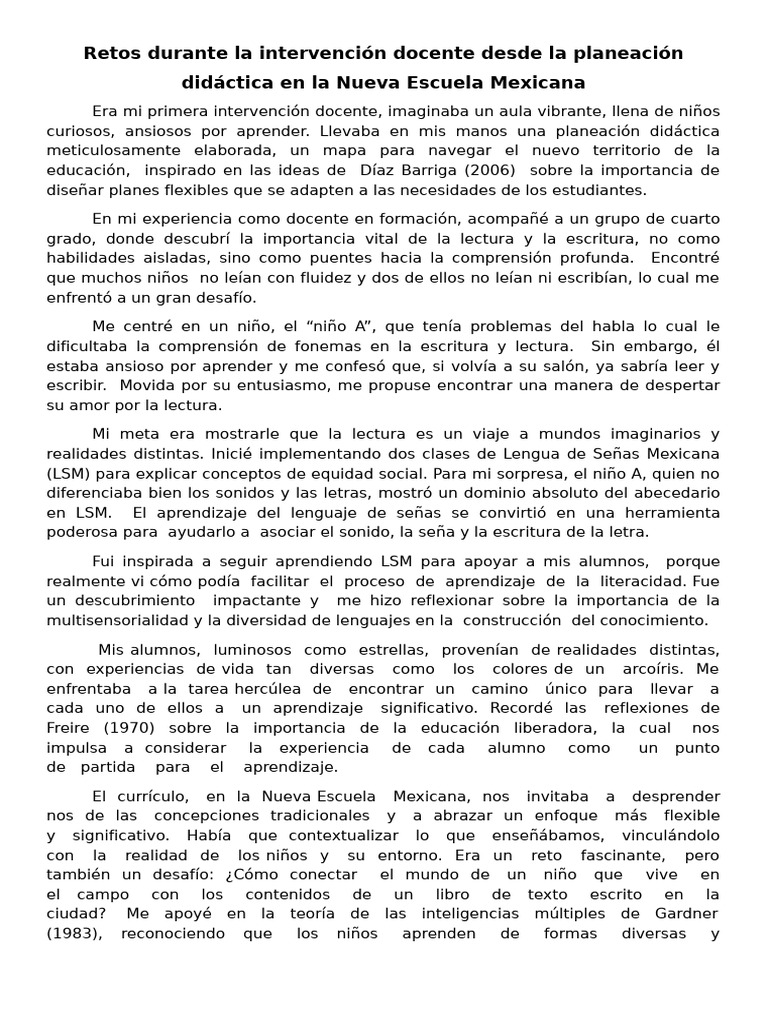 Narra Tiva | PDF | Aprendizaje | Maestros