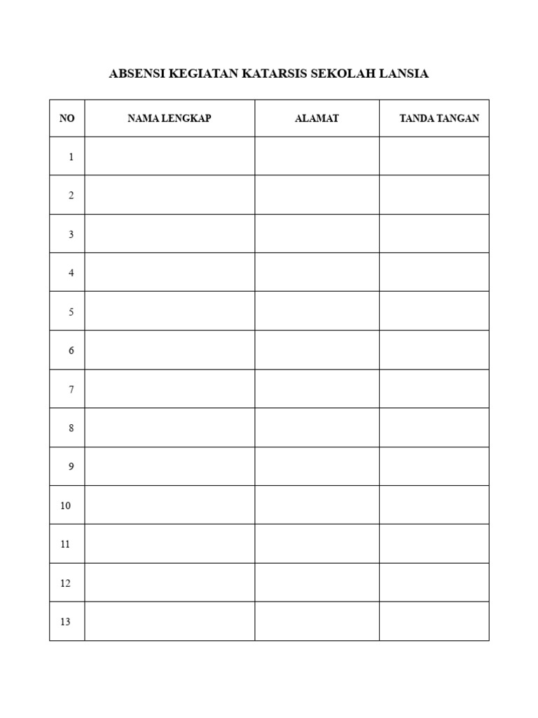 absensi kegiatan | PDF