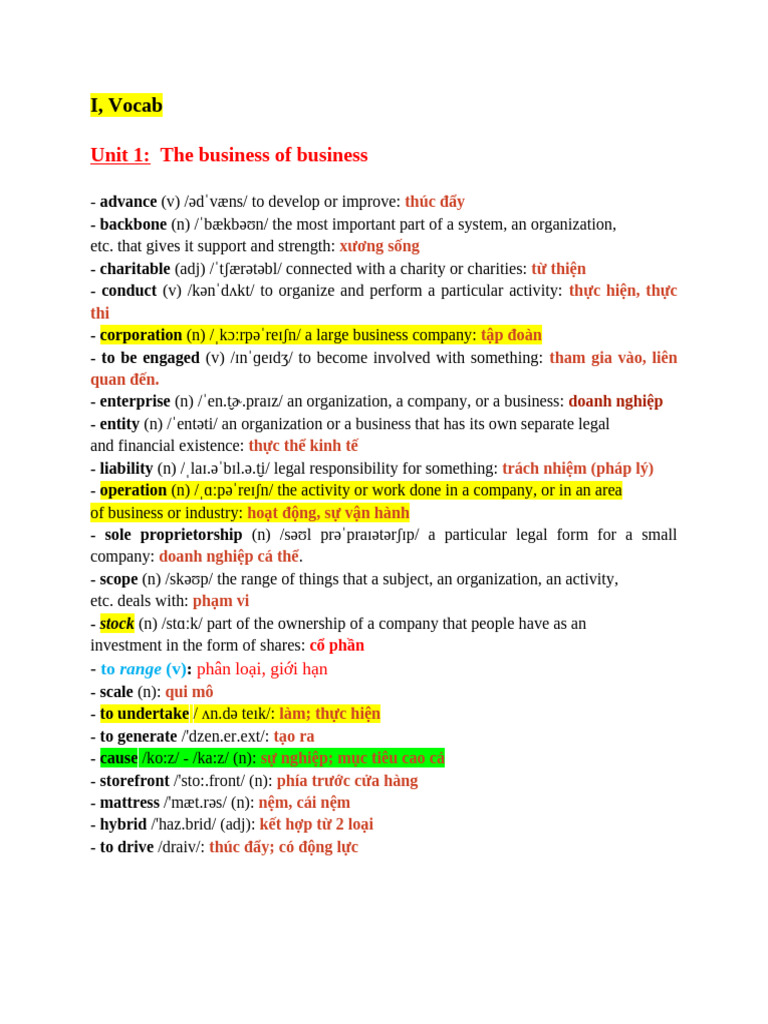 Ôn tập COB1 | PDF