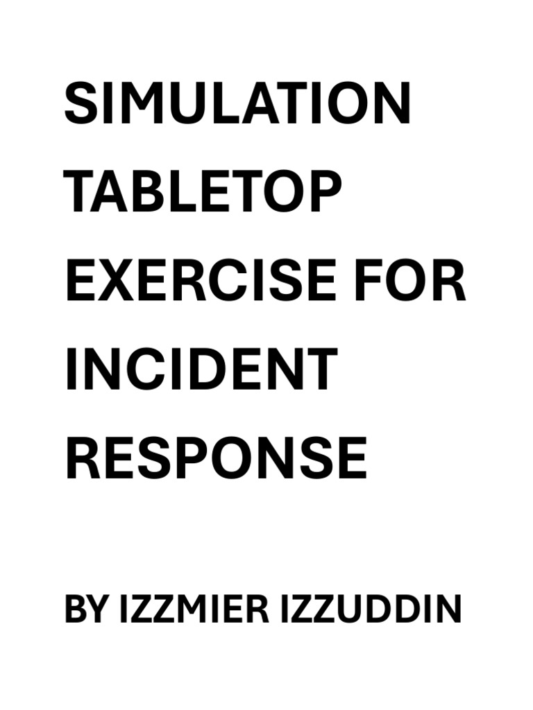 Simulation Tabletop Exercise For Incident Response | PDF | Ransomware ...