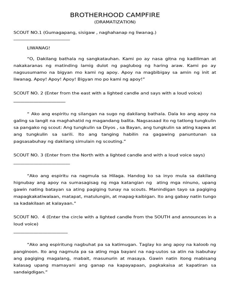 Brotherhood Campfire | PDF