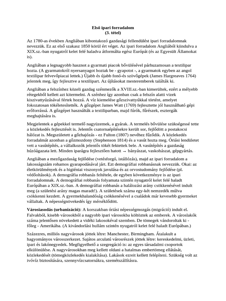 Első ipari forradalom | PDF