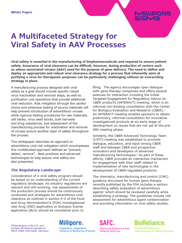 Emd2268 Viral Safety Aav Processes WP Msig v7 | PDF | Viral Vector | Virus
