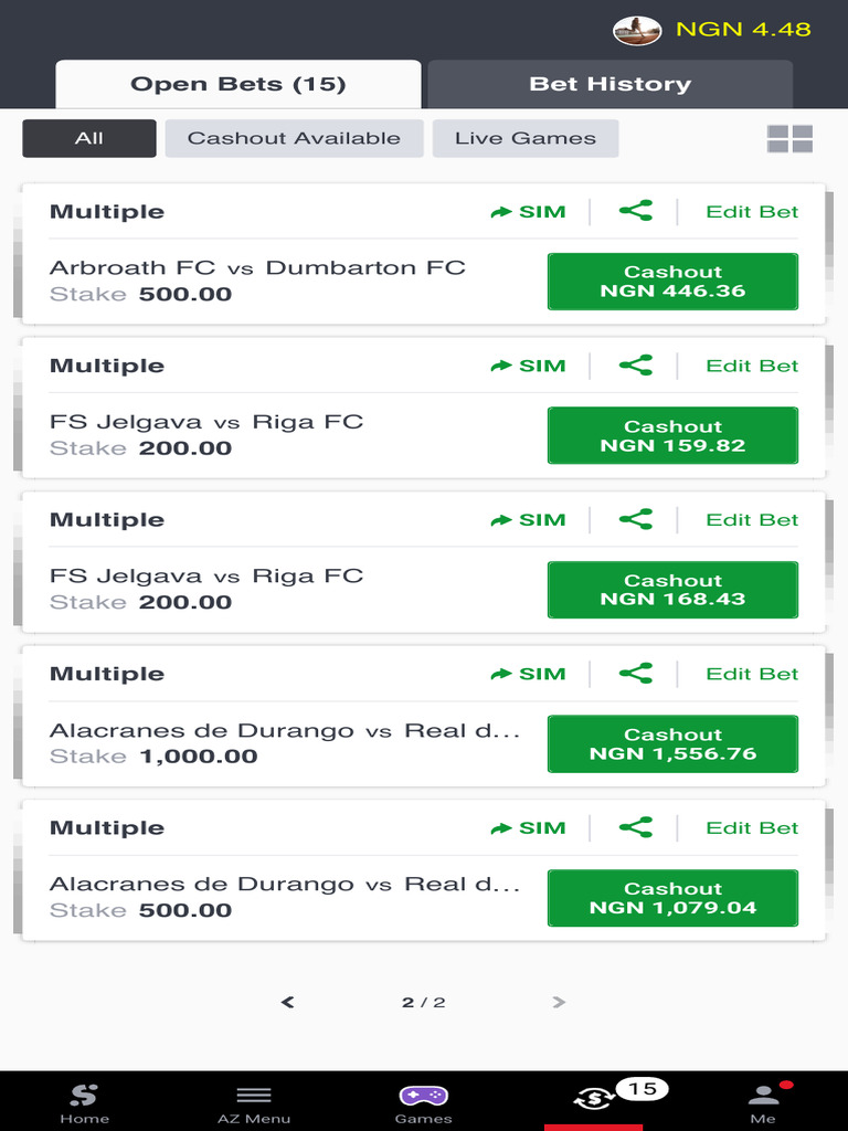 Open Bets Overview on Sportybet | PDF