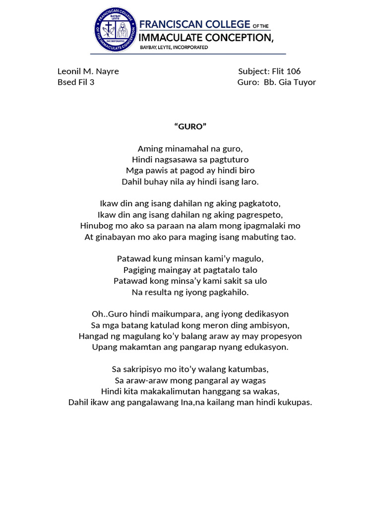 Spoken Poetry Tagalog | PDF