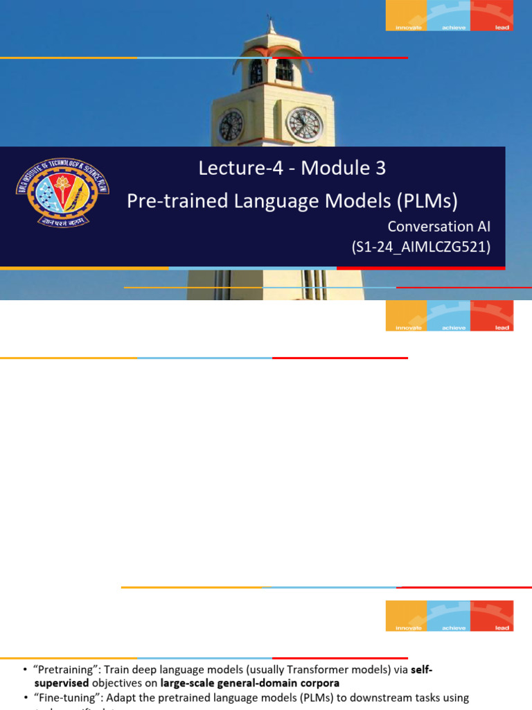 Lecture 04 - Pre-Trained Language Models (PLMS) | PDF | Machine ...