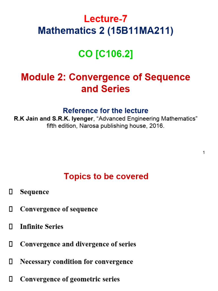 L7 Convergence of Sequence | PDF