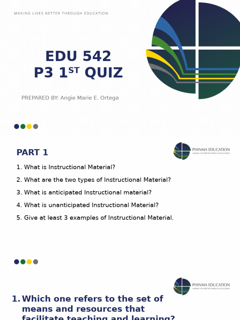 EDU-542-P3-1ST-QUIZ | PDF | Curriculum | Teachers