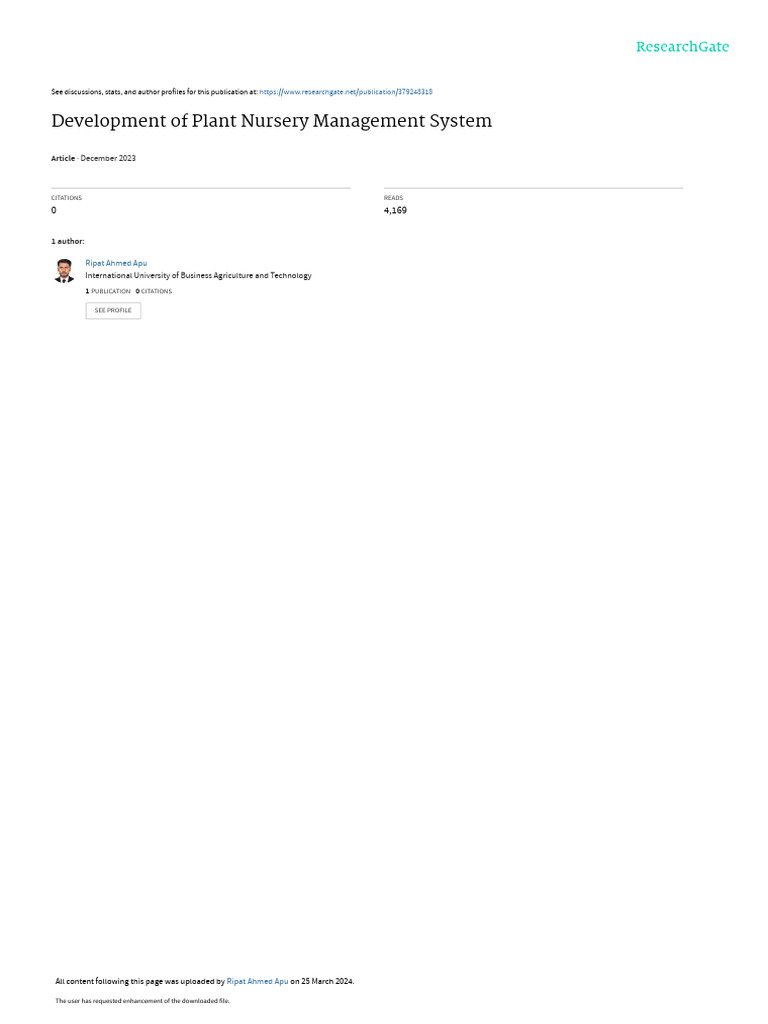 Developmentof Plant Nursery Management System | PDF | Feasibility Study ...