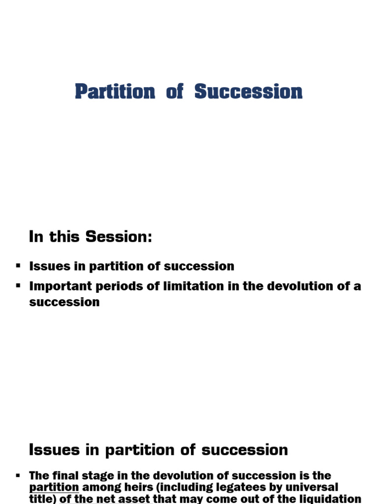 Partition of Succession | PDF