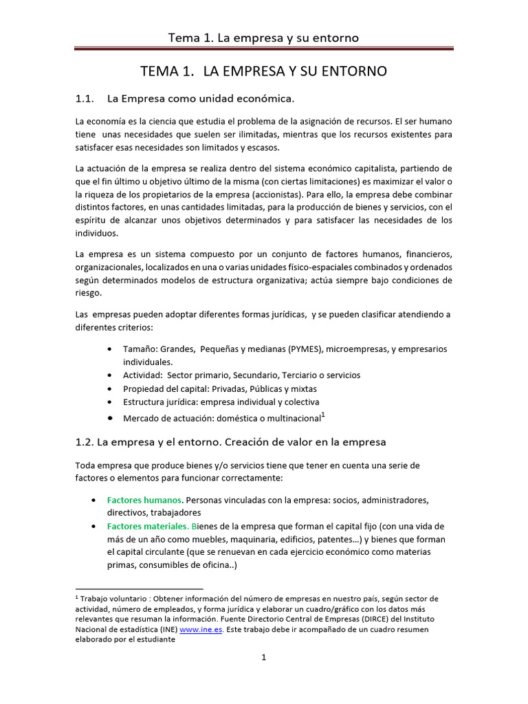 tema 1. la empresa y su entorno 2025_c67004f4e85e61273665adab9cc1b3fd | PDF | Business | Impuestos