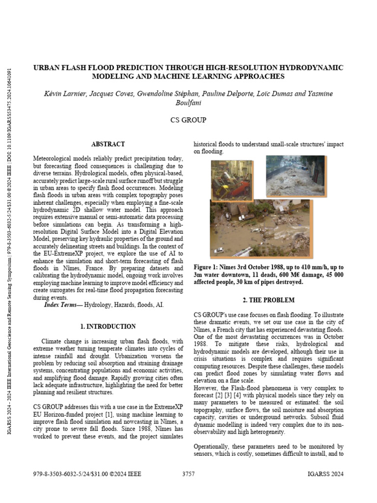 Urban Flash Flood Prediction Through High-Resolution Hydrodynamic Modeling and Machine Learning ...