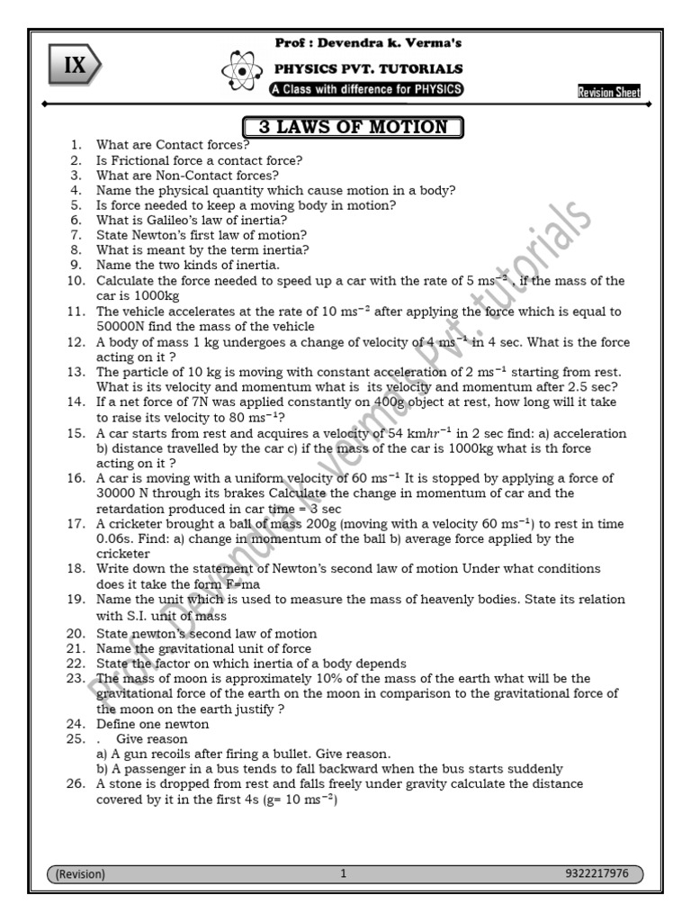 Inertia and Force Calculations | PDF | Force | Inertia