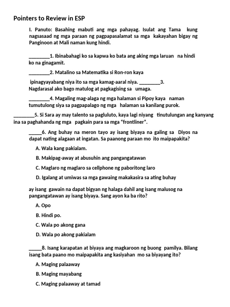 Pointers To Review in Periodical Test | PDF