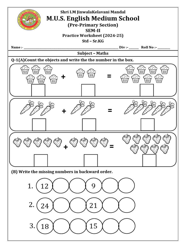 02 SR.KG_MATHS | PDF