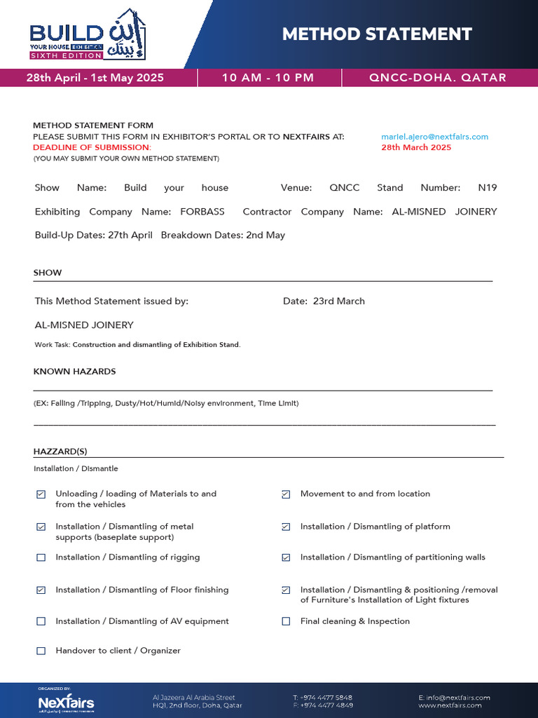 Byh - Method Statement 1 | PDF