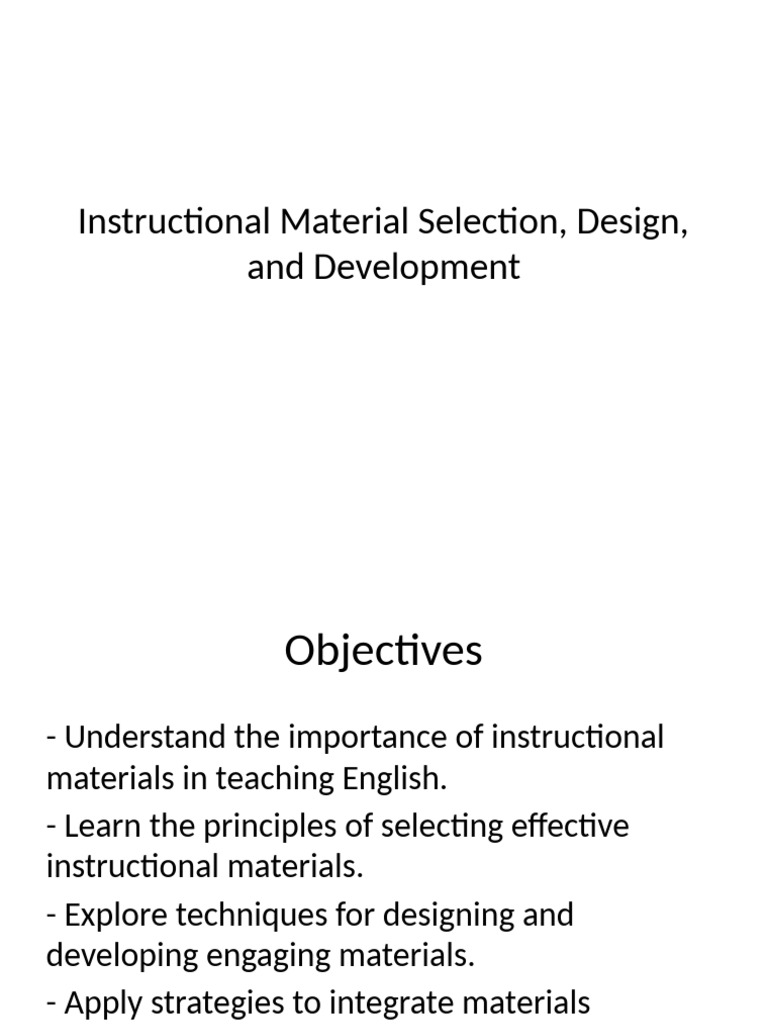 Instructional Material Design and Development | PDF | Learning ...