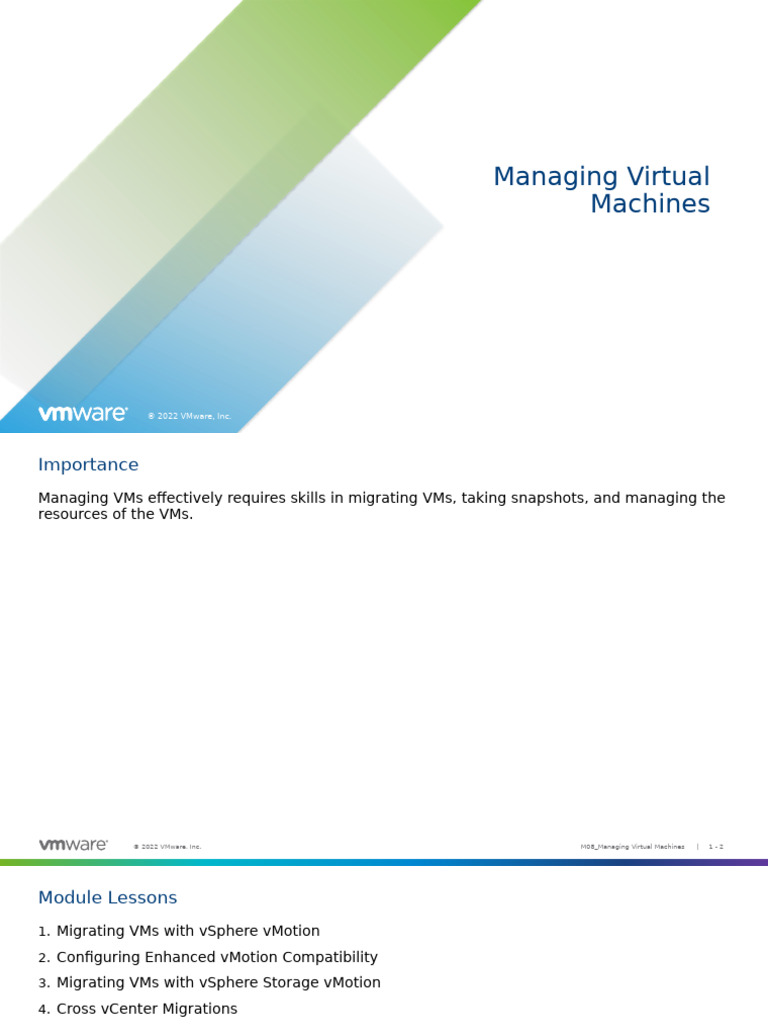 Module 8. Managing Virtual Machines | PDF | Virtual Machine | Virtualization