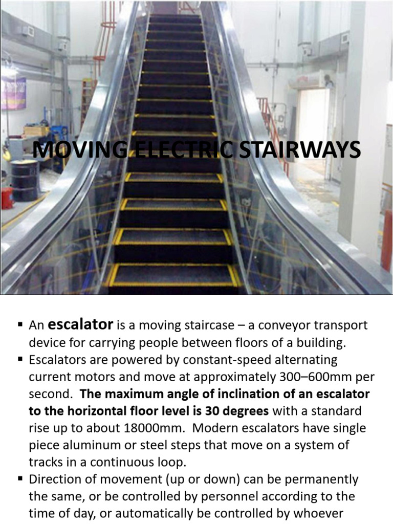 Moving Electric Stairways | PDF | Escalator | Stairs