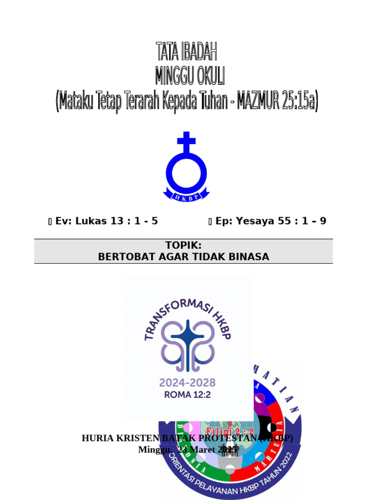 Tata Ibadah Minggu Okuli 2025 | PDF