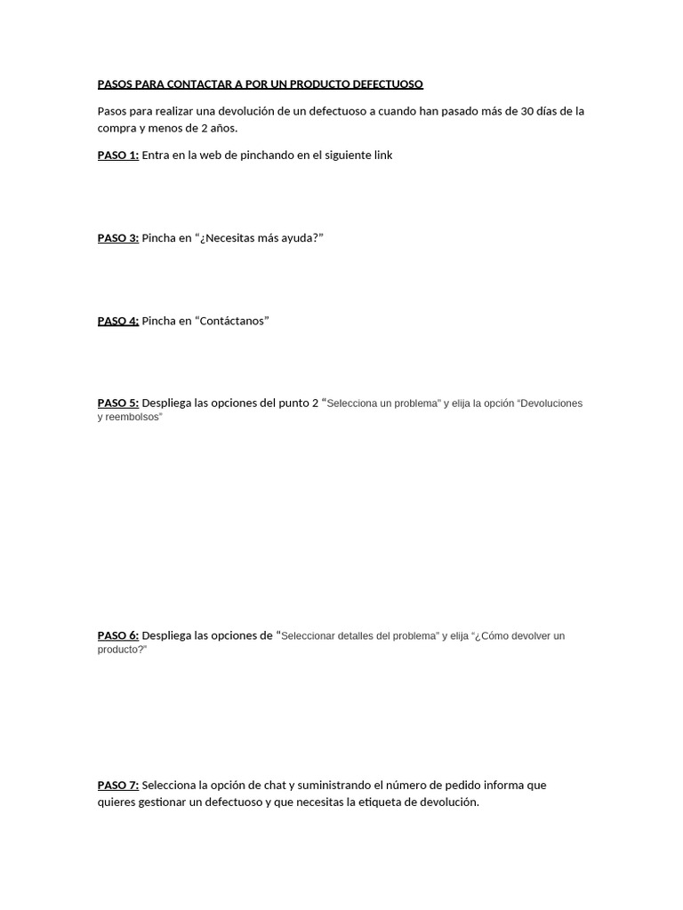 Cómo Devolver un Producto Defectuoso | PDF