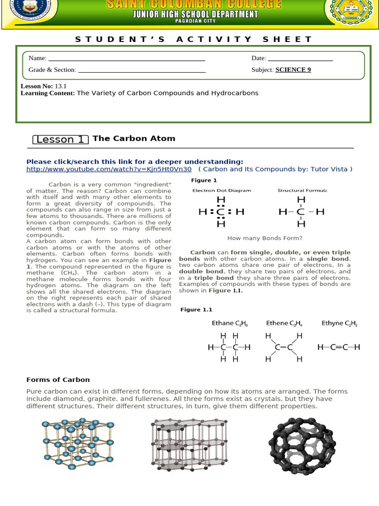 For Stude LESSON ON THE VARIETY OF CARBON COMPOUNDS | PDF | Chemical Compounds | Hydrocarbons