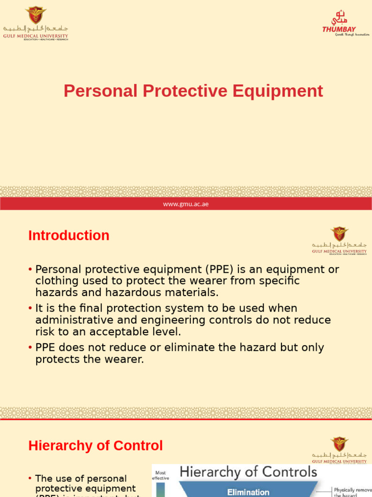 lec 5 Personal Protective Equipment | PDF | Personal Protective ...