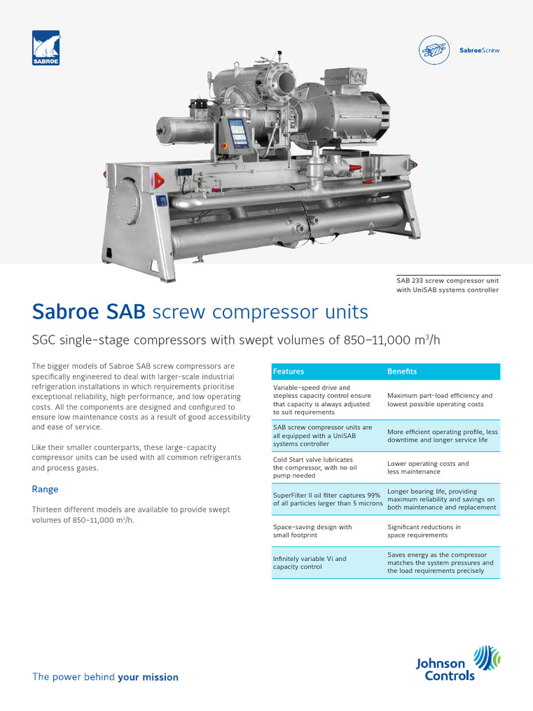 Screw Compressor units-SGC - PUBL-5643 - 2023 - EN | PDF | Manufactured ...