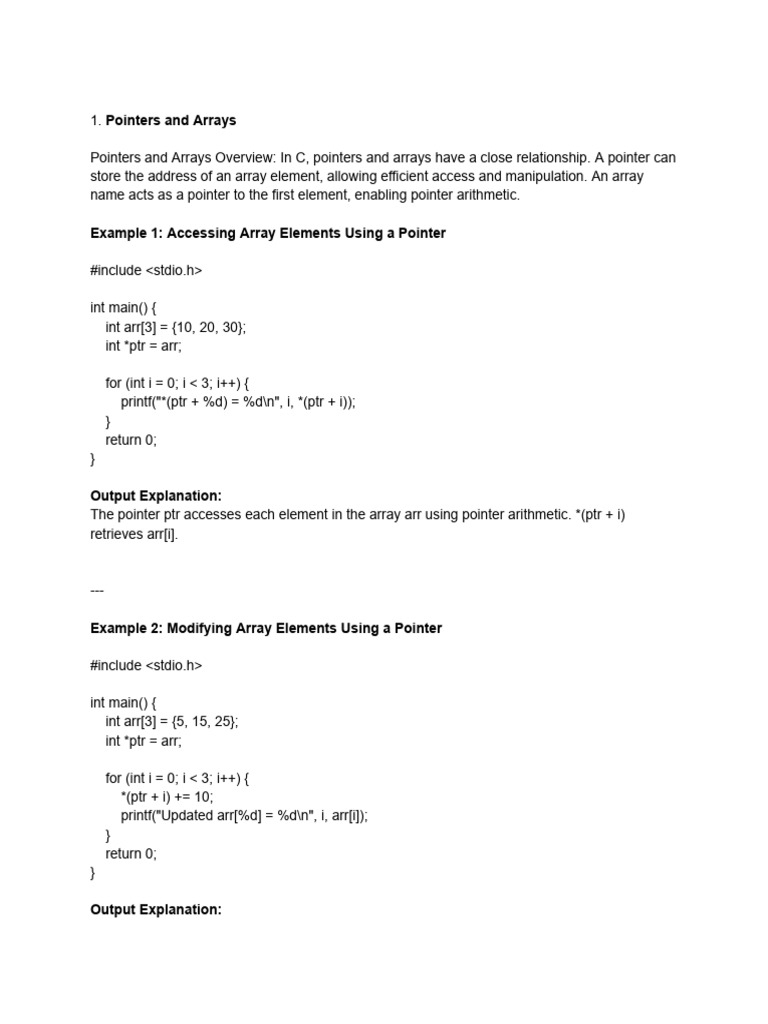 Unit Iii Pointers Part B And Dynamic Memory Allocation Pdf Pointer