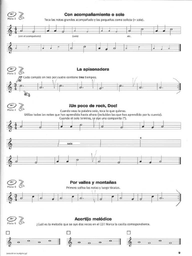 Escuchar, Leer y Tocar 1 - 10 | PDF