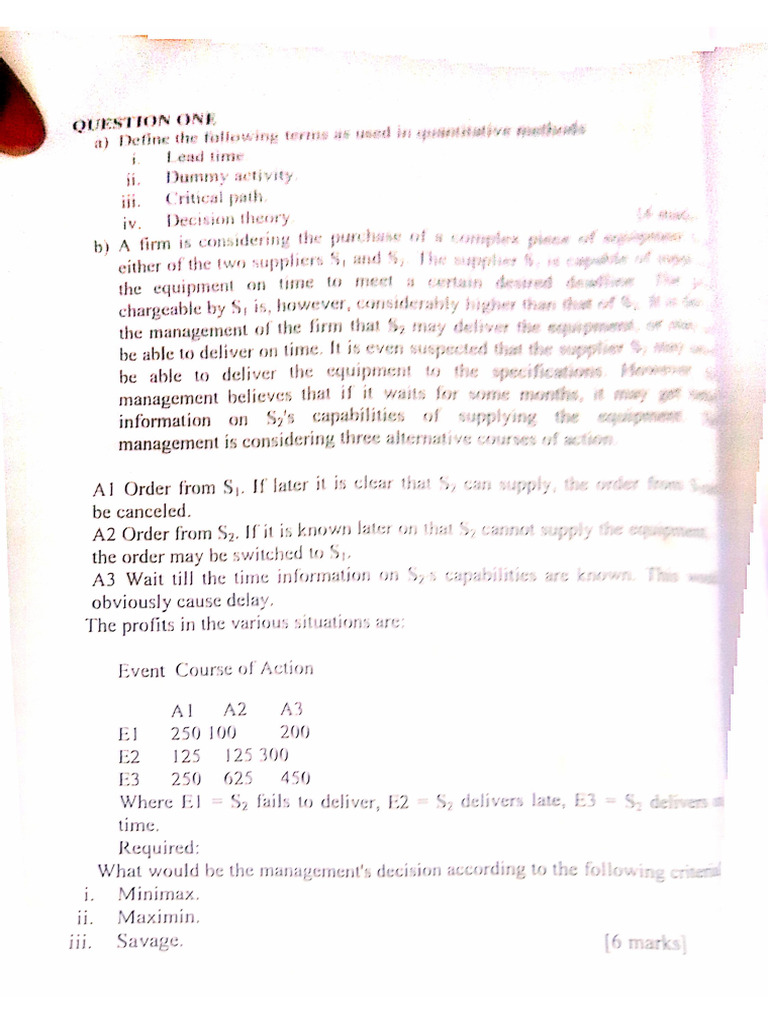 Quantitative Methods 1 Questions | PDF
