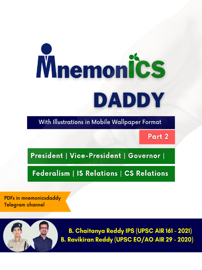 Mnemonics Daddy Polity Part 2 by Chaitanya IPS & Ravikiran EOAO | PDF ...