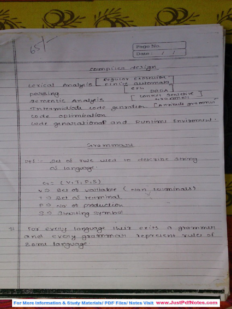 Compiler Hand Written Notes Made Easy | PDF