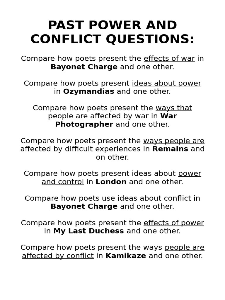 Power and Conflict Questions | PDF