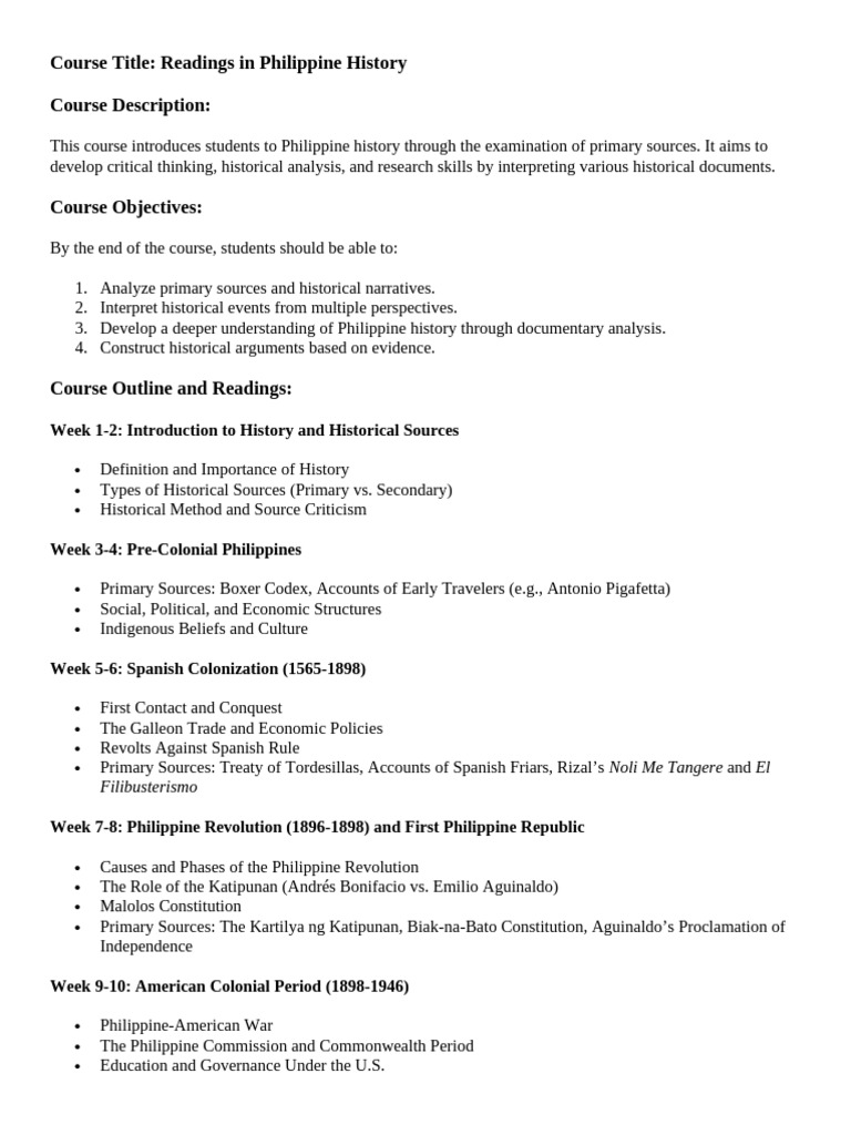 Philippine History Through Primary Sources | PDF | Primary Sources ...