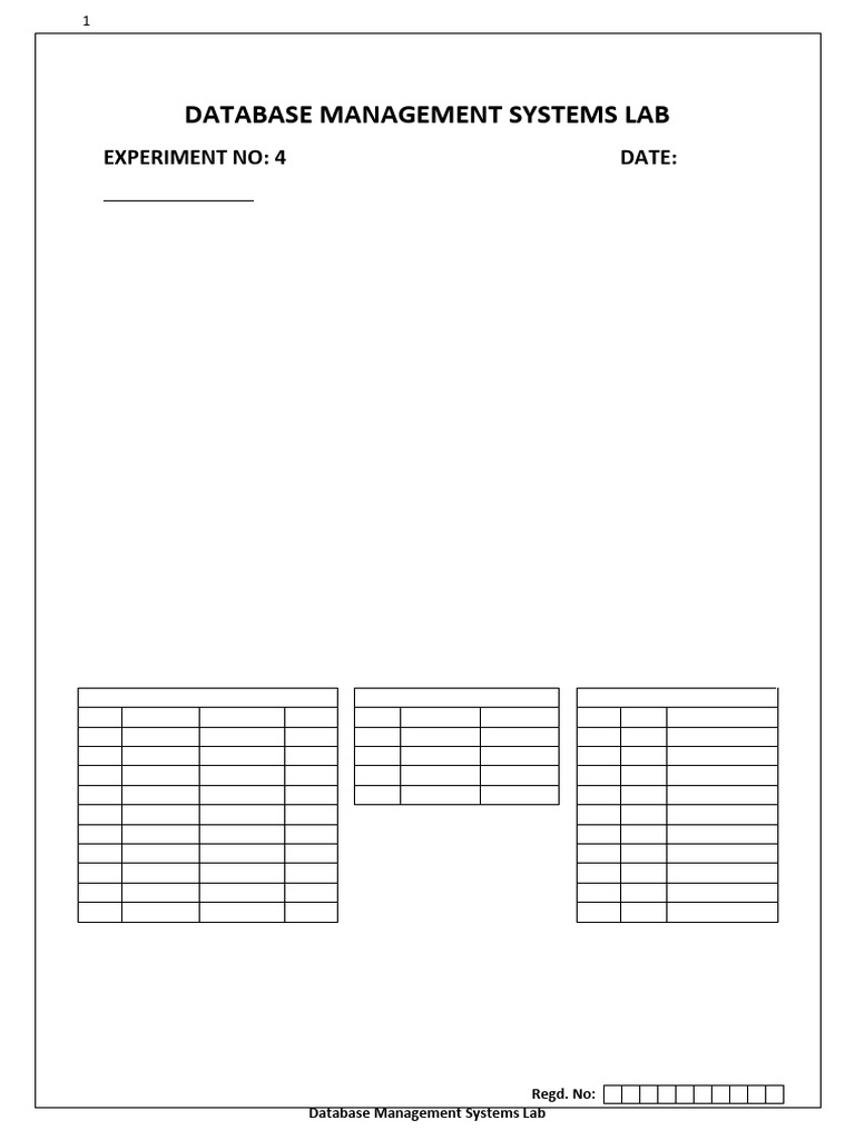 DBMS Lab Experiment Week4 | PDF | Information Technology Management | Data