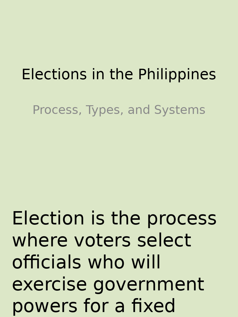 Overview of Philippine Elections Process | PDF | Elections | Commission ...