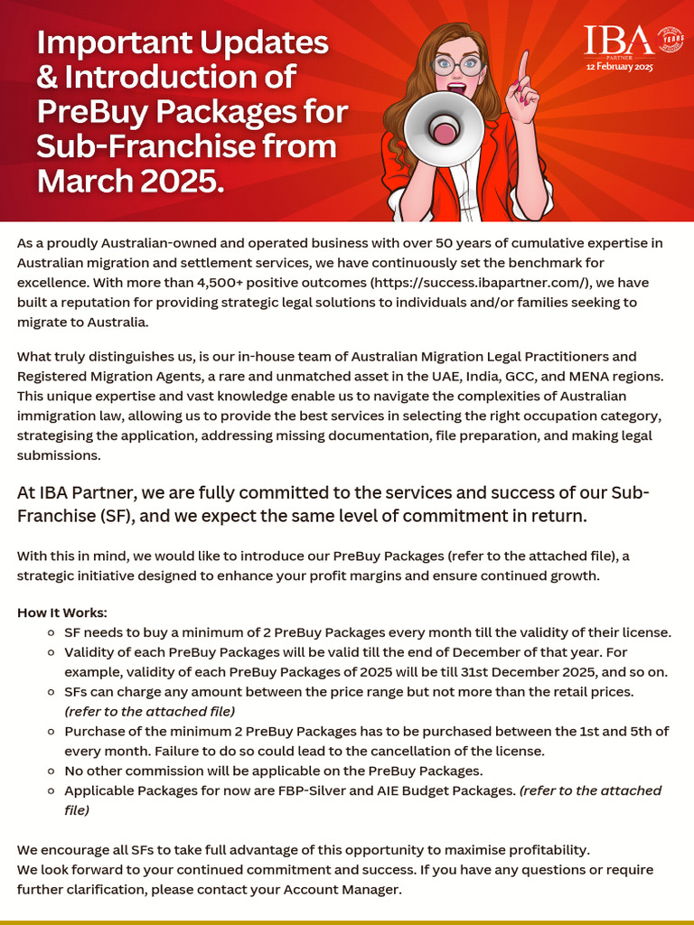 IBA Partner PreBuy Packages Overview | PDF | Business