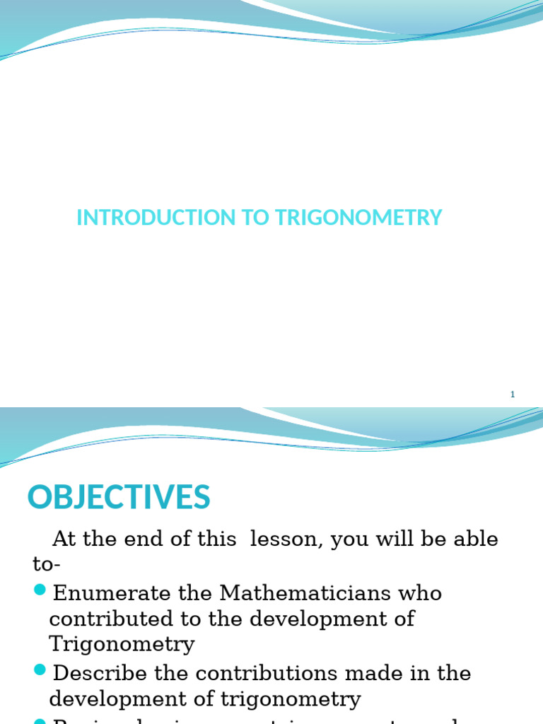 CLASS 10 INTRO TO TRIGONOMETRY PPT Module 1 | PDF | Trigonometry ...