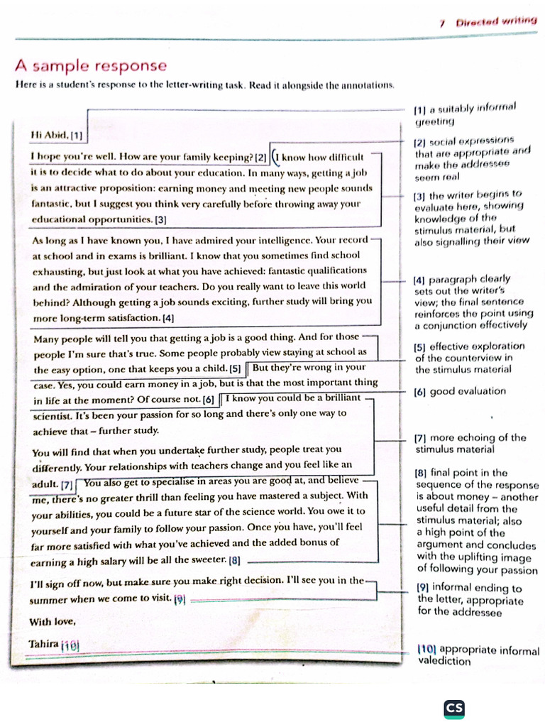 Semi-Formal Letter Sample With Examiner's Report | PDF