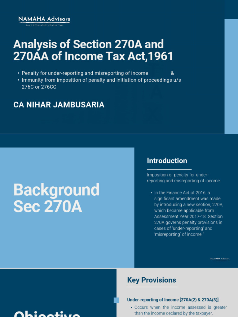 Section 270A & 270AA Tax Penalties Explained | PDF | Taxes ...